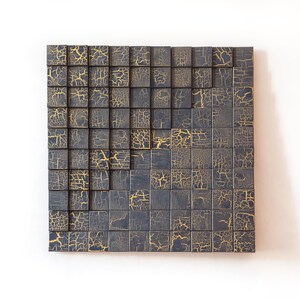 Wood Block Dimensional Wall Art 3D Wall Sculpture Geometric Wall Art ...