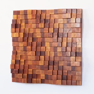 Wood Block Wall Art Parametric 3D Wall Sculpture Mosaic - Etsy