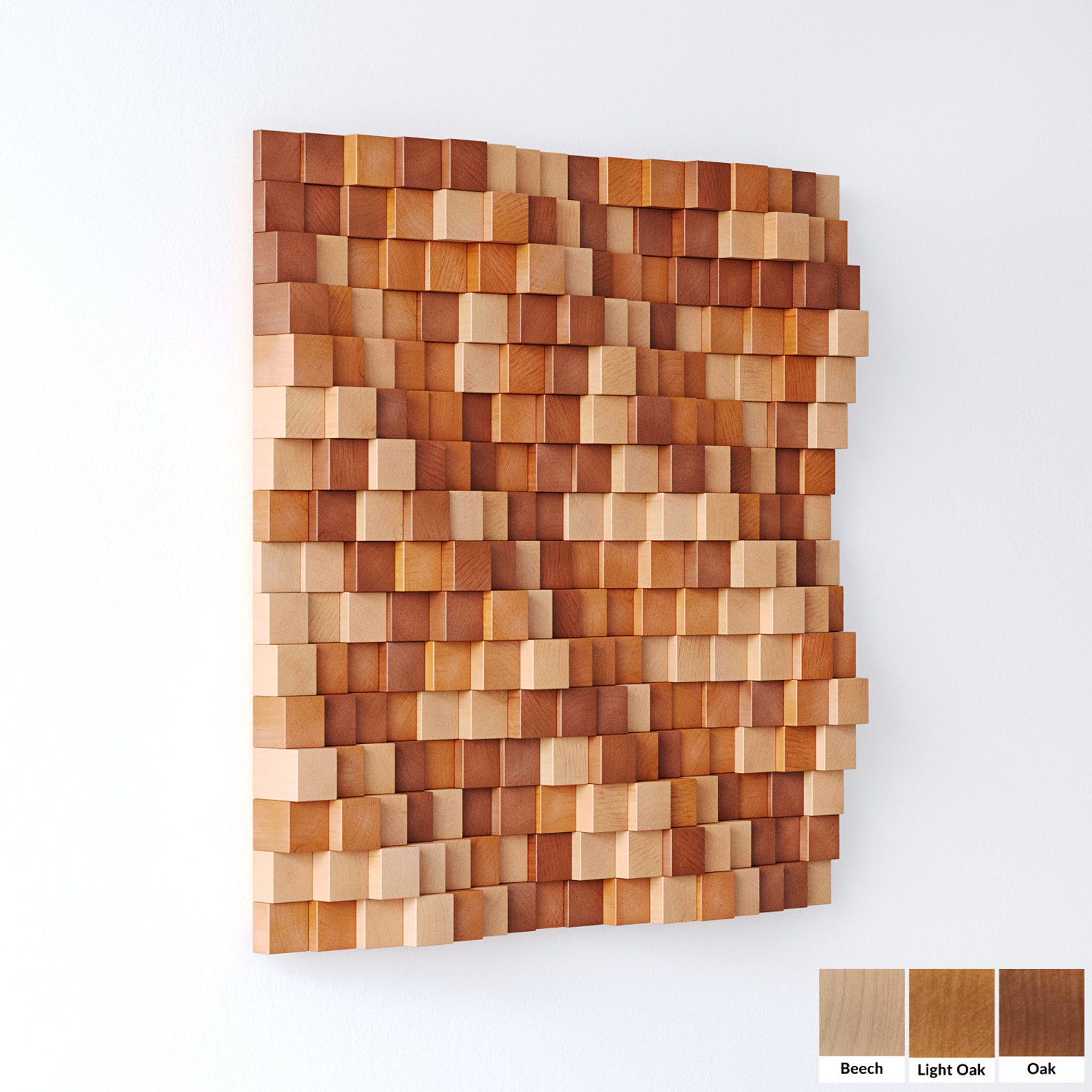 Parametric 3D Wood Minimalist Wall Art Sculpture. Wood Wall Acoustic ...