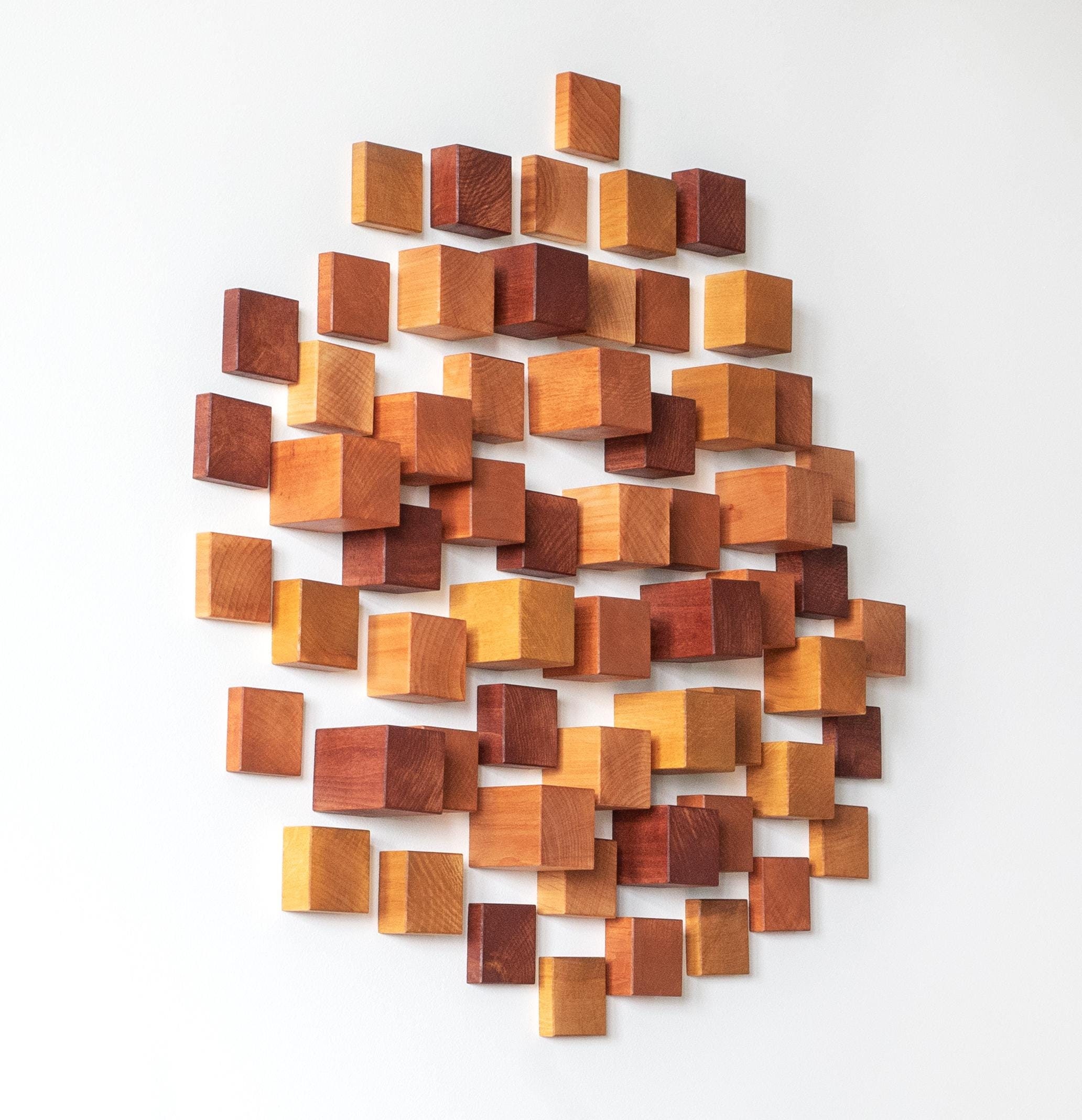 3D Wood Block Wall Art DIY Kit Eco Rustic Wood Wall Decor - Sustainable ...