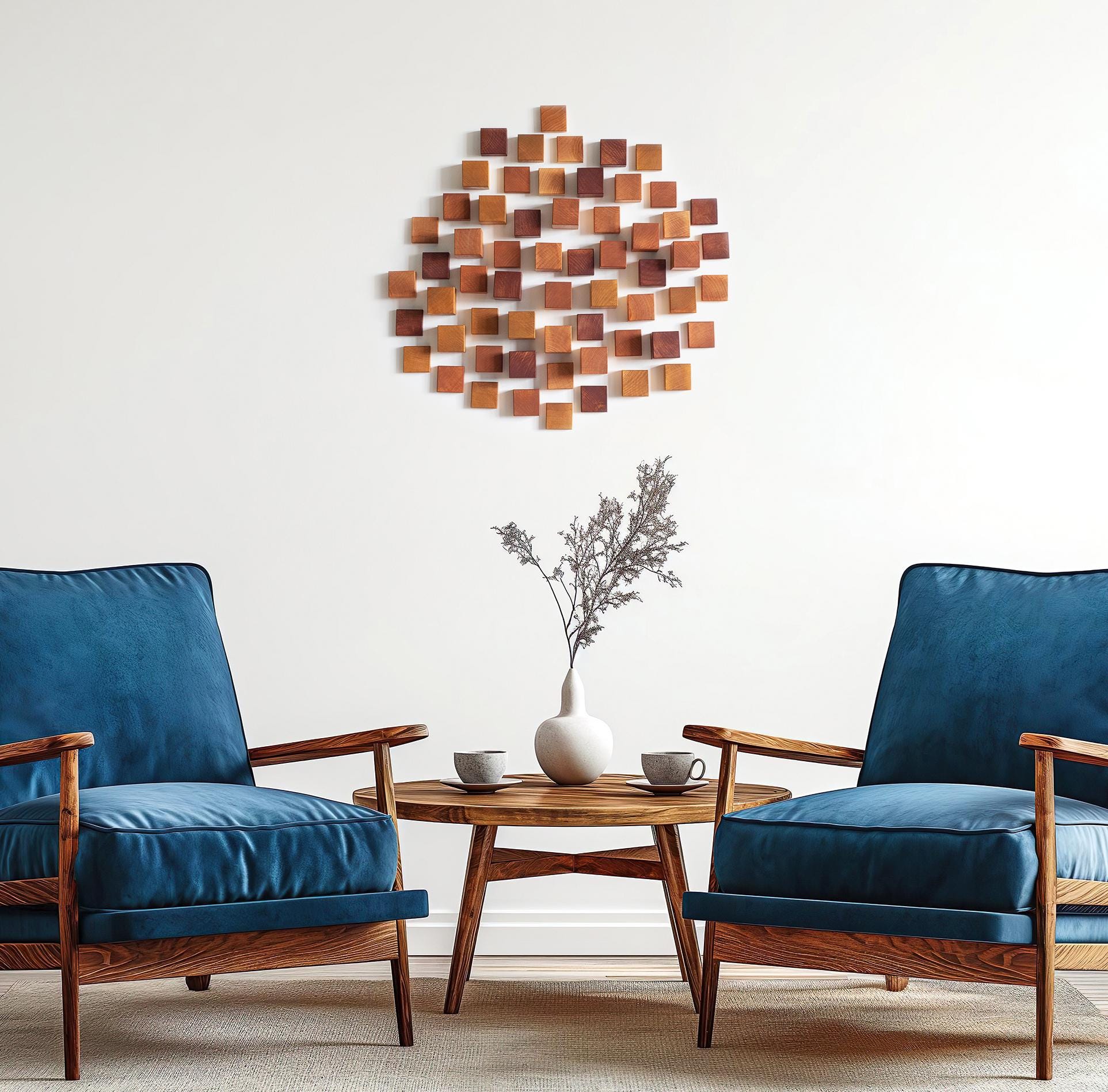3D Wood Block Wall Art DIY Kit Eco Rustic Wood Wall Decor - Sustainable ...