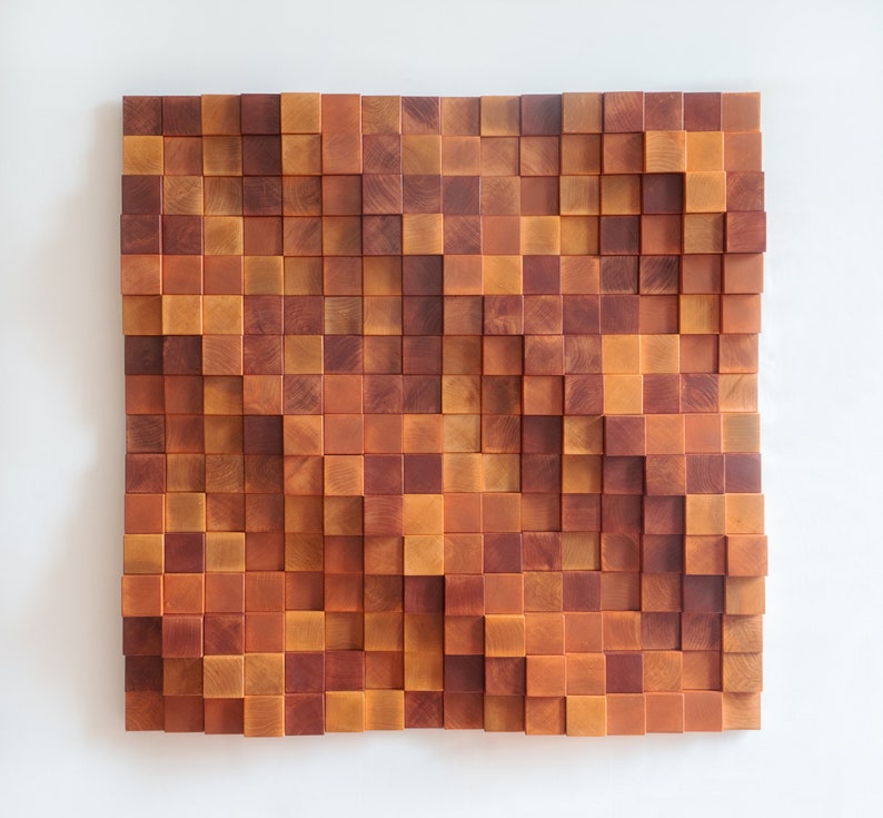 Wood Block Wall Art Parametric 3D Wall Sculpture Mosaic - Etsy