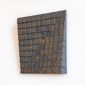 Wood Block Dimensional Wall Art 3D Wall Sculpture Geometric Wall Art ...