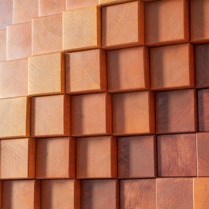 Parametric Wall Art Wood Abstract 3D Wall Sculpture Wood Block Art ...