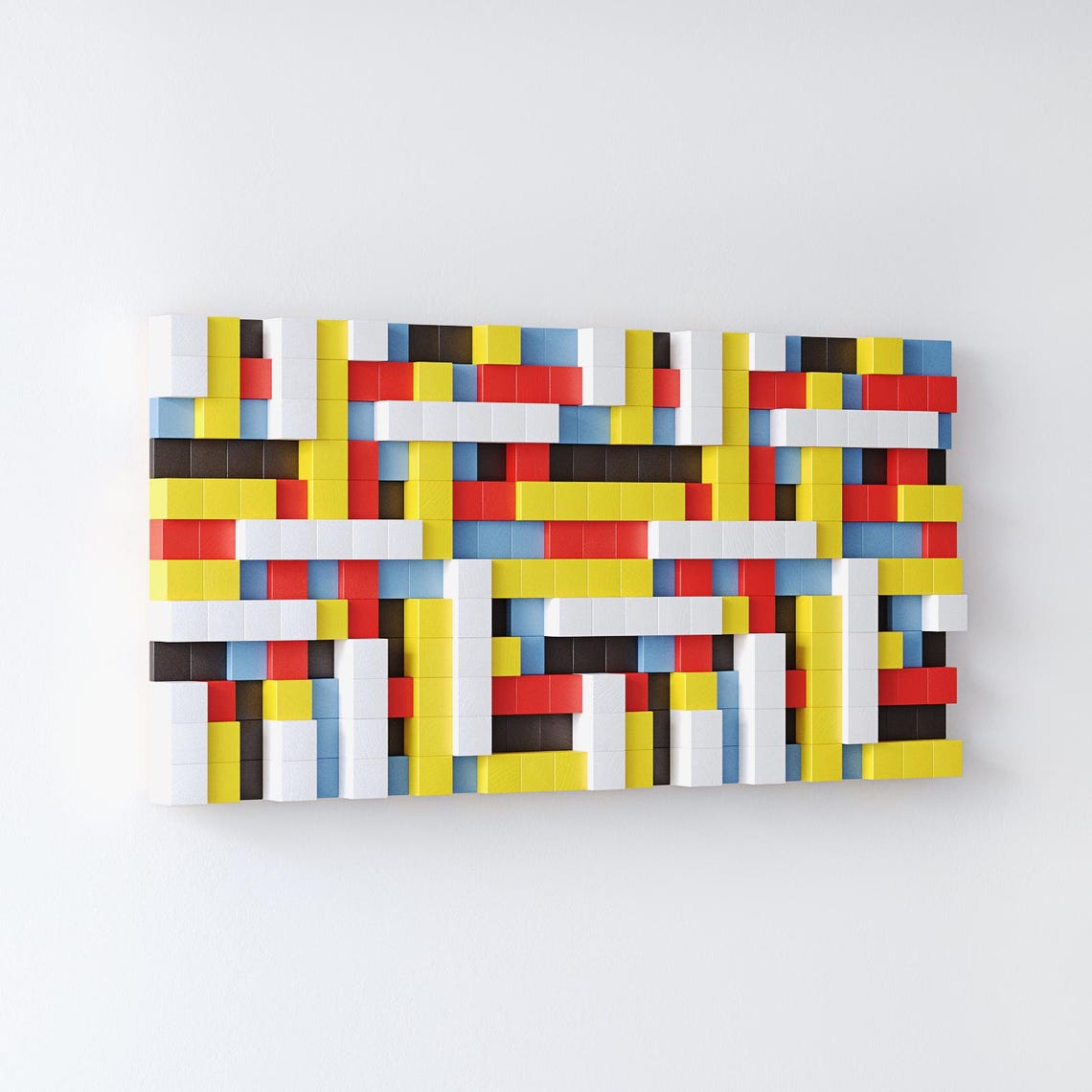 Mid Century Modern Wood Wall Acoustic Panel Bauhaus Colorful Wall Art ...