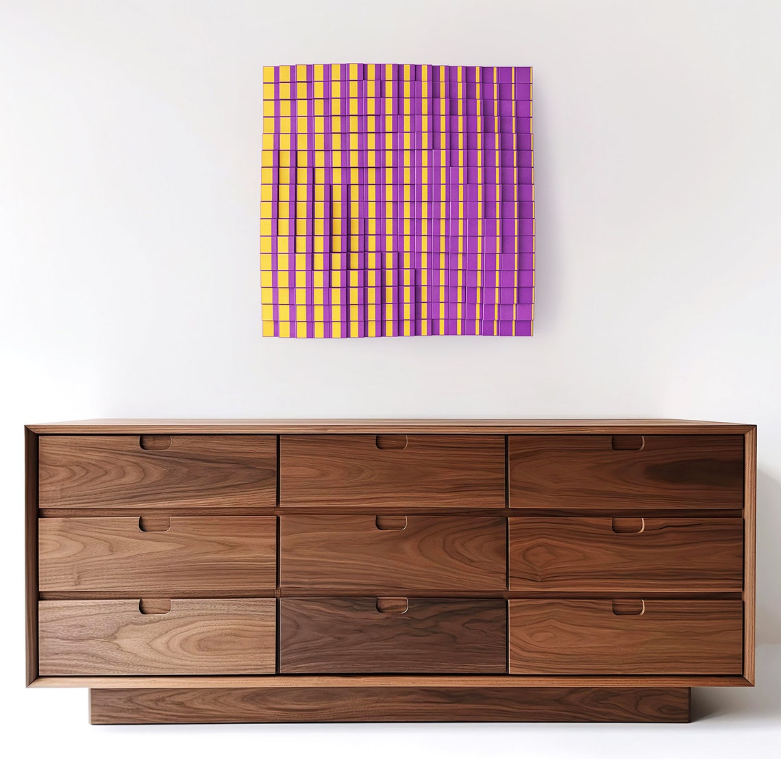 Parametric Colorful 3D Wall Art Wood Wall Acoustic Panel. Purple Yellow ...