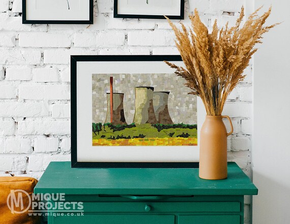 Richborough Power Station Poster Original Handmade Collage | Etsy