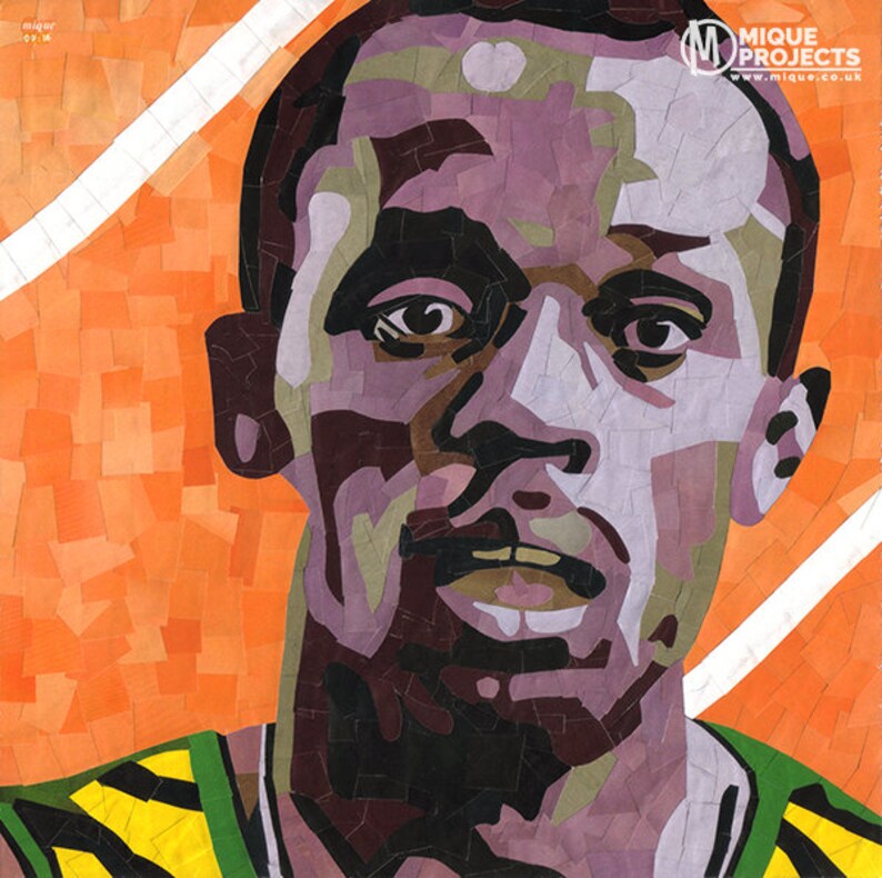 Usain Bolt's Portrait Fan Art Collage Paper Mosaic - Etsy