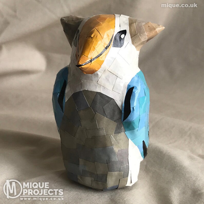 Papier-mâché Bird Figure Horned Icy Pigeon - Etsy