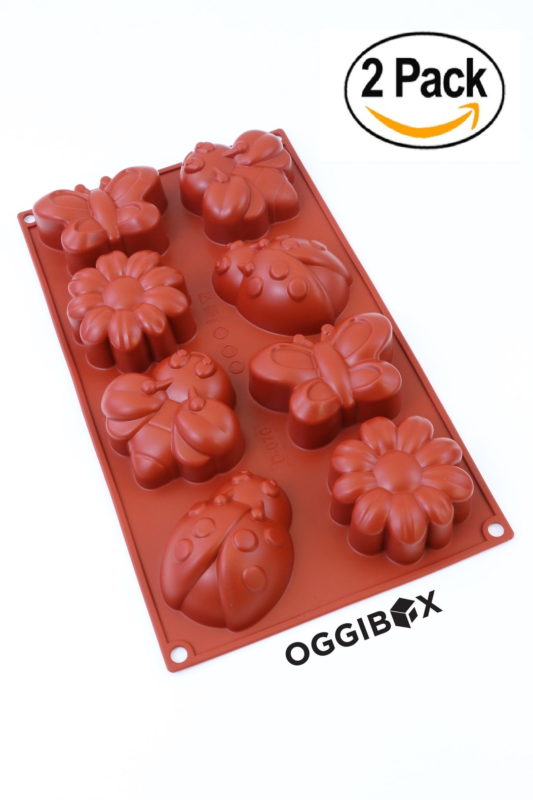 Oggibox 8-cavity Silicone Ladybug, Butterfly Mold for Muffin, Cupcake ...