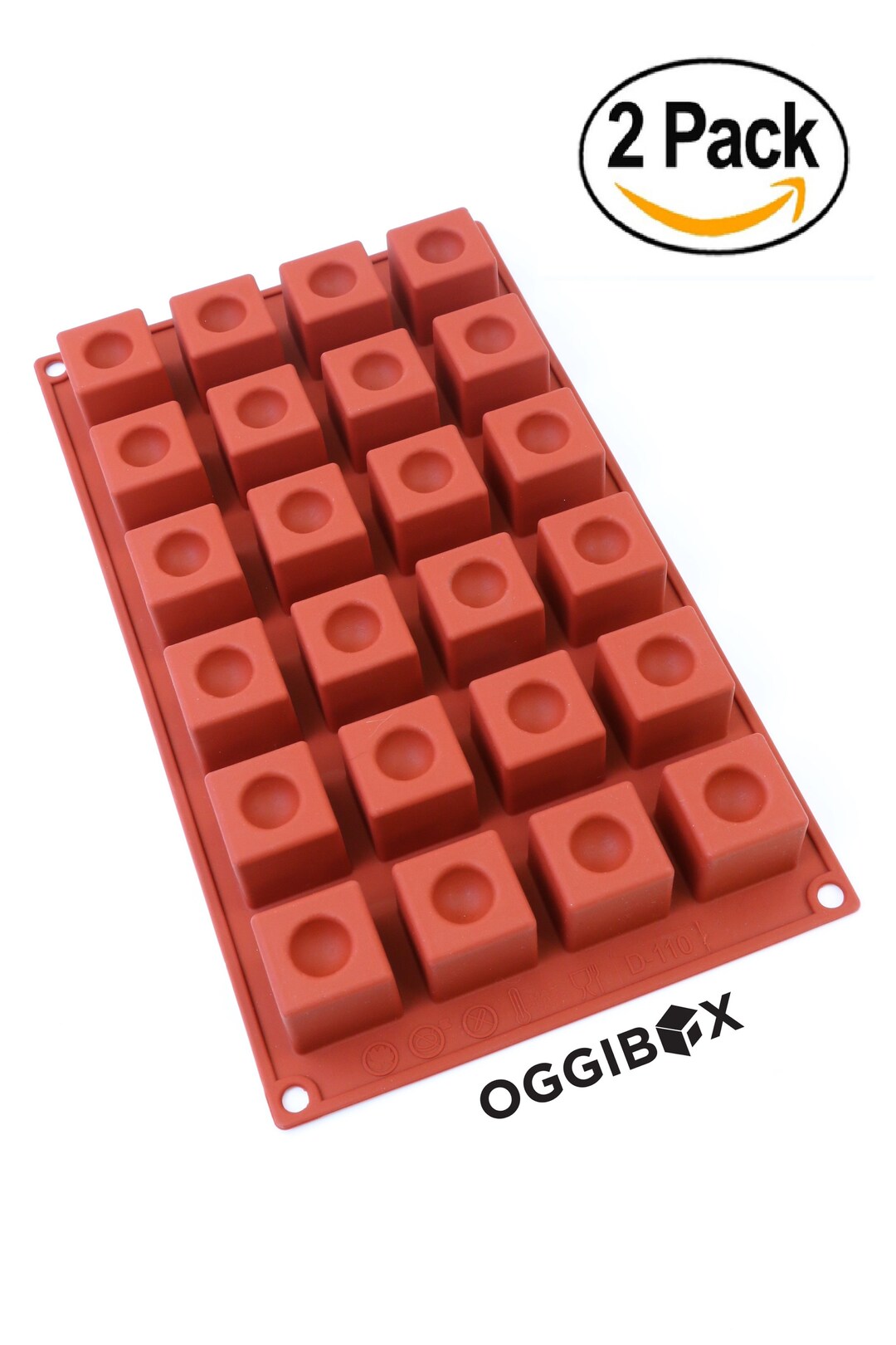 Oggibox 24-cavity Mini Square Cube Silicone Mold for Soap, Cake, Bread ...