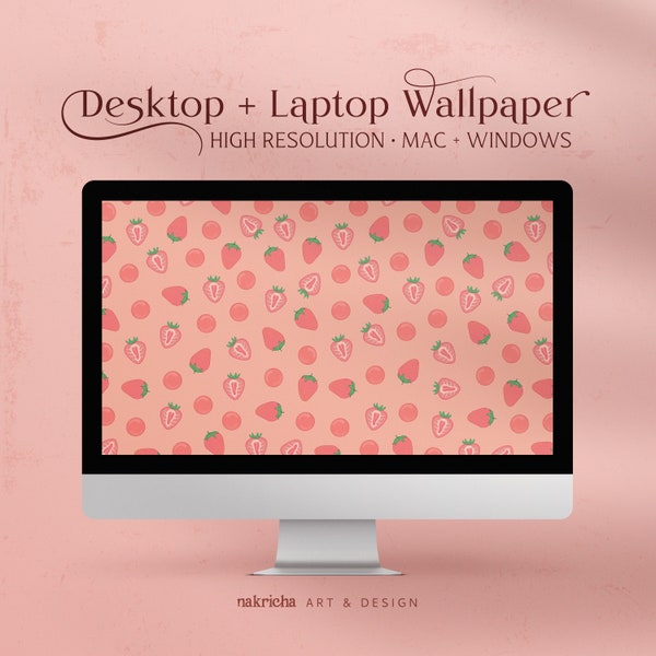 Strawberry Wallpaper - Etsy