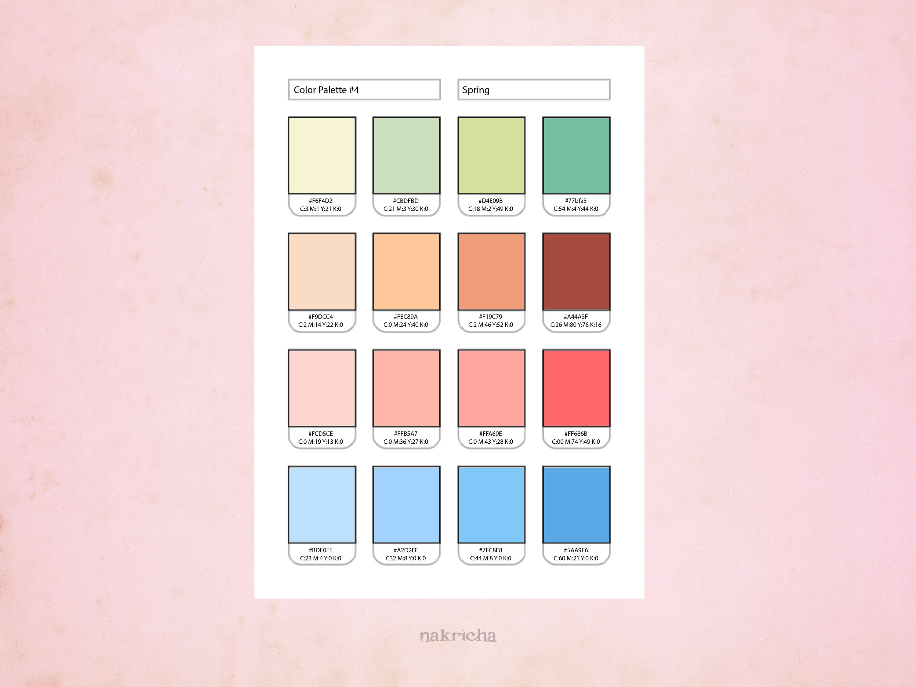 Printable Color Swatch Chart A4, A5, Letter, Half Letter - Etsy