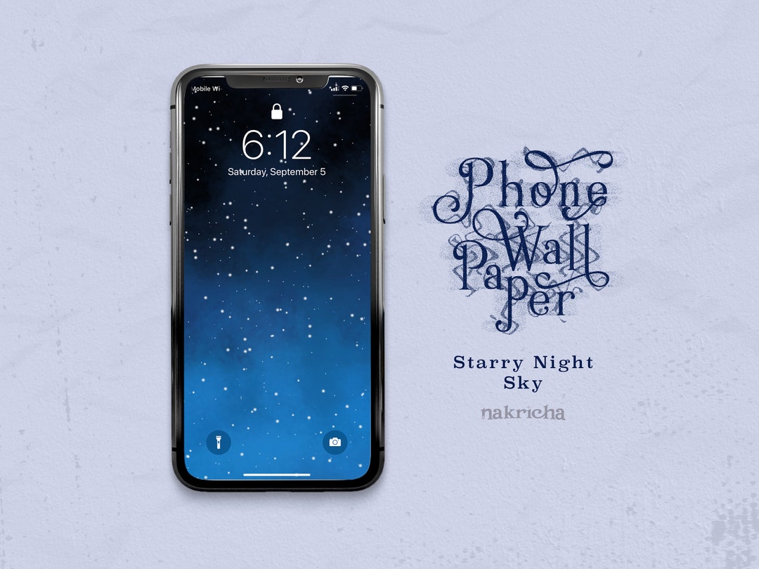 Starry Night Sky Phone Wallpaper Lock Screen iPhone & - Etsy
