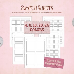 Printable Color Swatch Chart A4, A5, Letter, Half Letter - Etsy