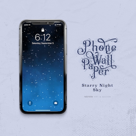 Starry Night Sky Phone Wallpaper Lock Screen Iphone & - Etsy