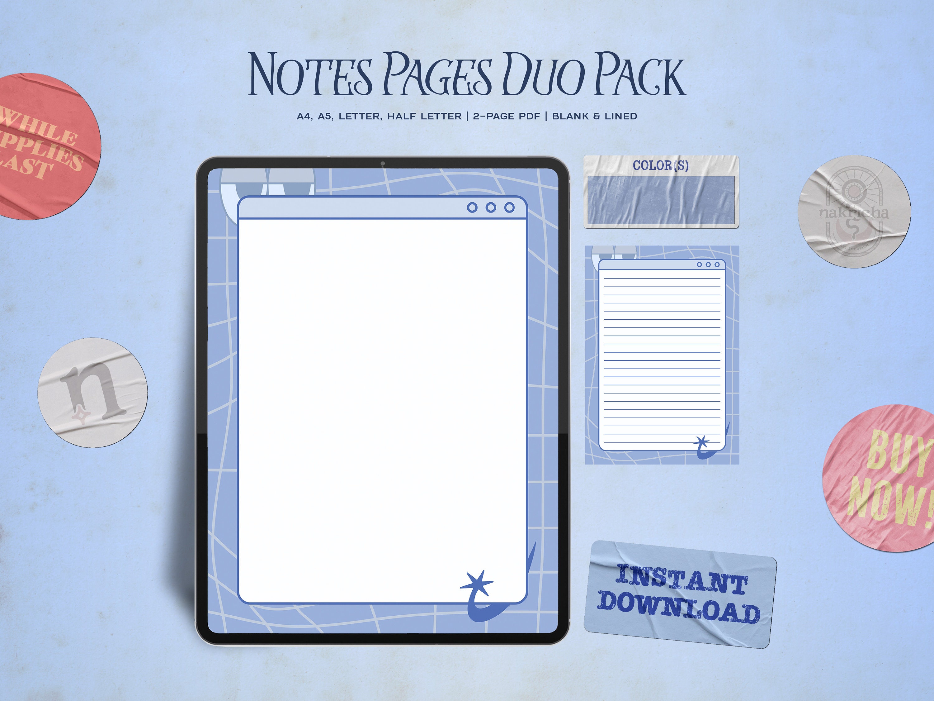 Printable Notes Pages & Goodreads Template Blank and Lined Paper A4, A5 ...