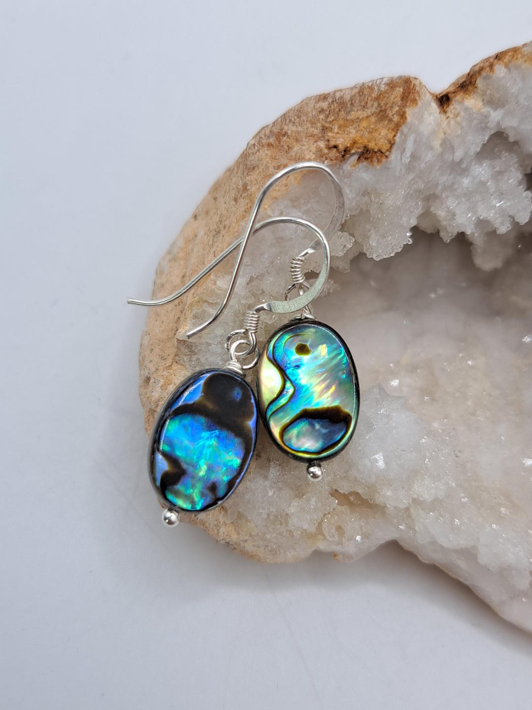 Paua Shell, Abalone, Sea Ear, Snail, Gemstone, Healing Stone, Earring ...