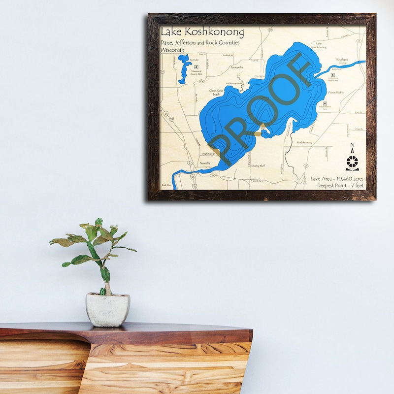 Lake Koshkonong Map - Etsy