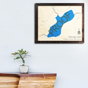 3D Kanuga Lake Map, North Carolina 3D Wood Map | Cabin Decor - Lake ...