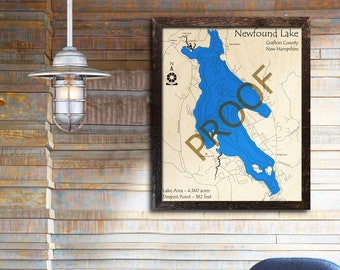 Newfound Lake Map - Etsy