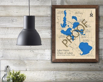 Wood Harris Chain of Lakes Maps - Etsy