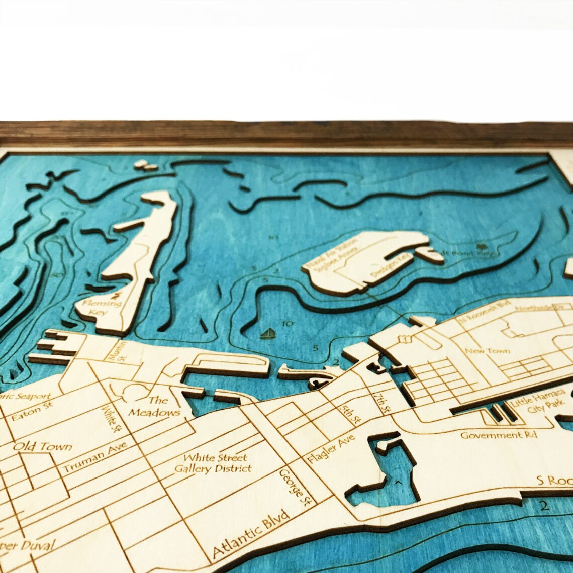 3D Key West Map Laser-etched Nautical Wooden Map of Key West - Etsy