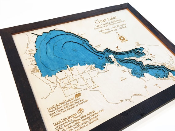Custom Lake Map 3D Wood Depth Map Choose From 6000 Lakes - Etsy