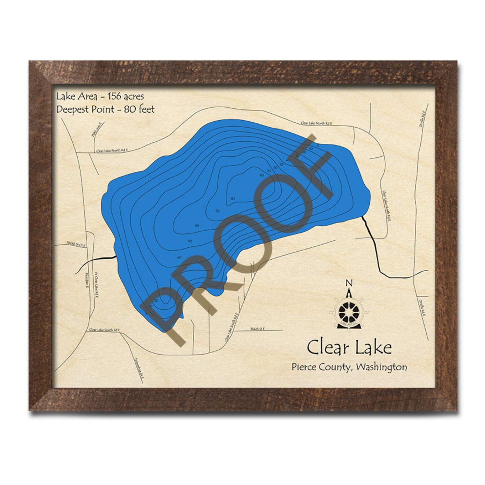 Clear Lake WA 3D Wood Map 3D Depth Map Cabin Decor Lake - Etsy