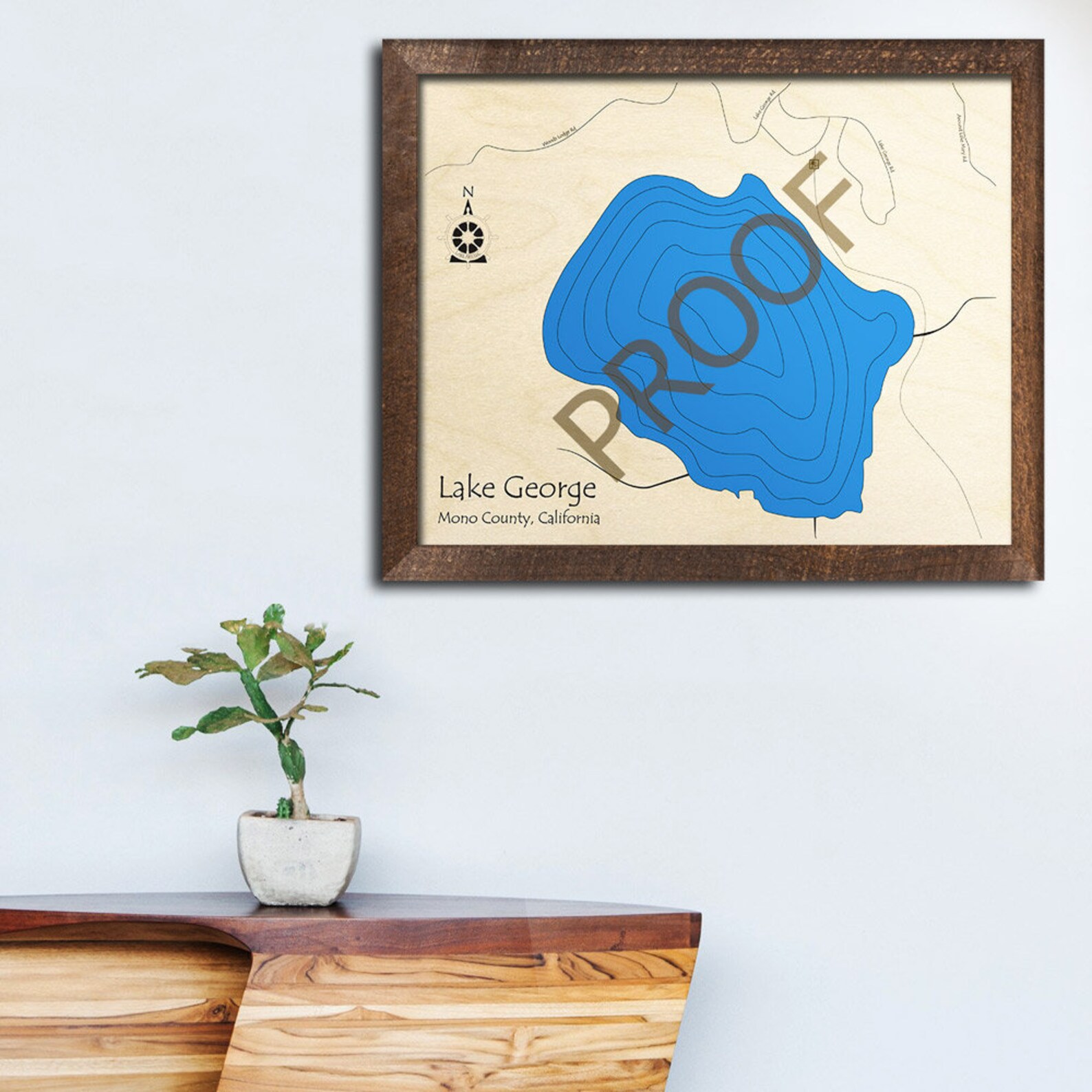 Lake George CA 3D Wood Map 3D Depth Map Cabin Decor Lake - Etsy