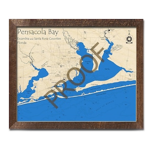 Pensacola Bay - Perdido Bay - Santa Rosa Island, Florida 3D Map ...
