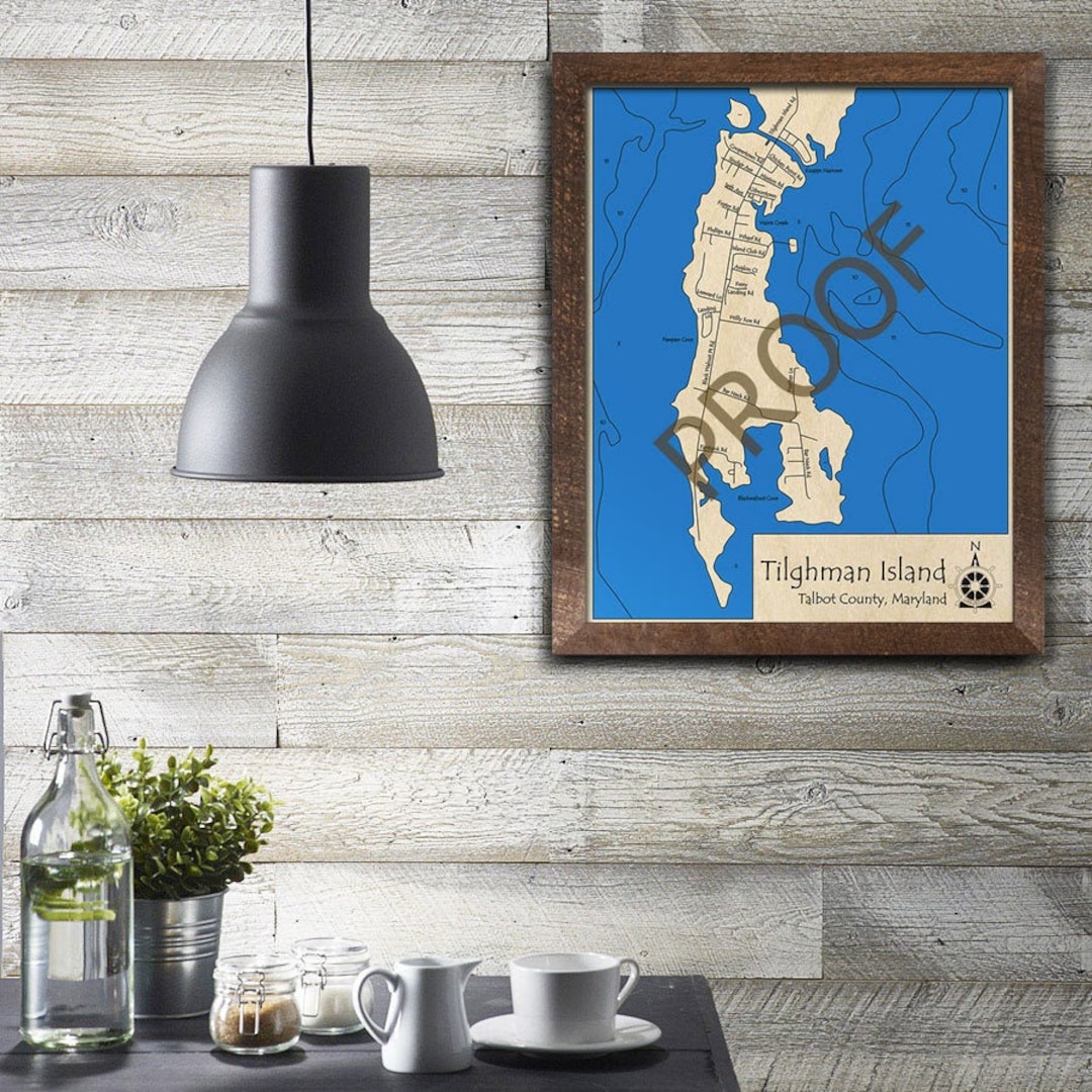 Tilghman Island - Chesapeake Bay MD 3D Map | Custom Wood Map, Cabin ...