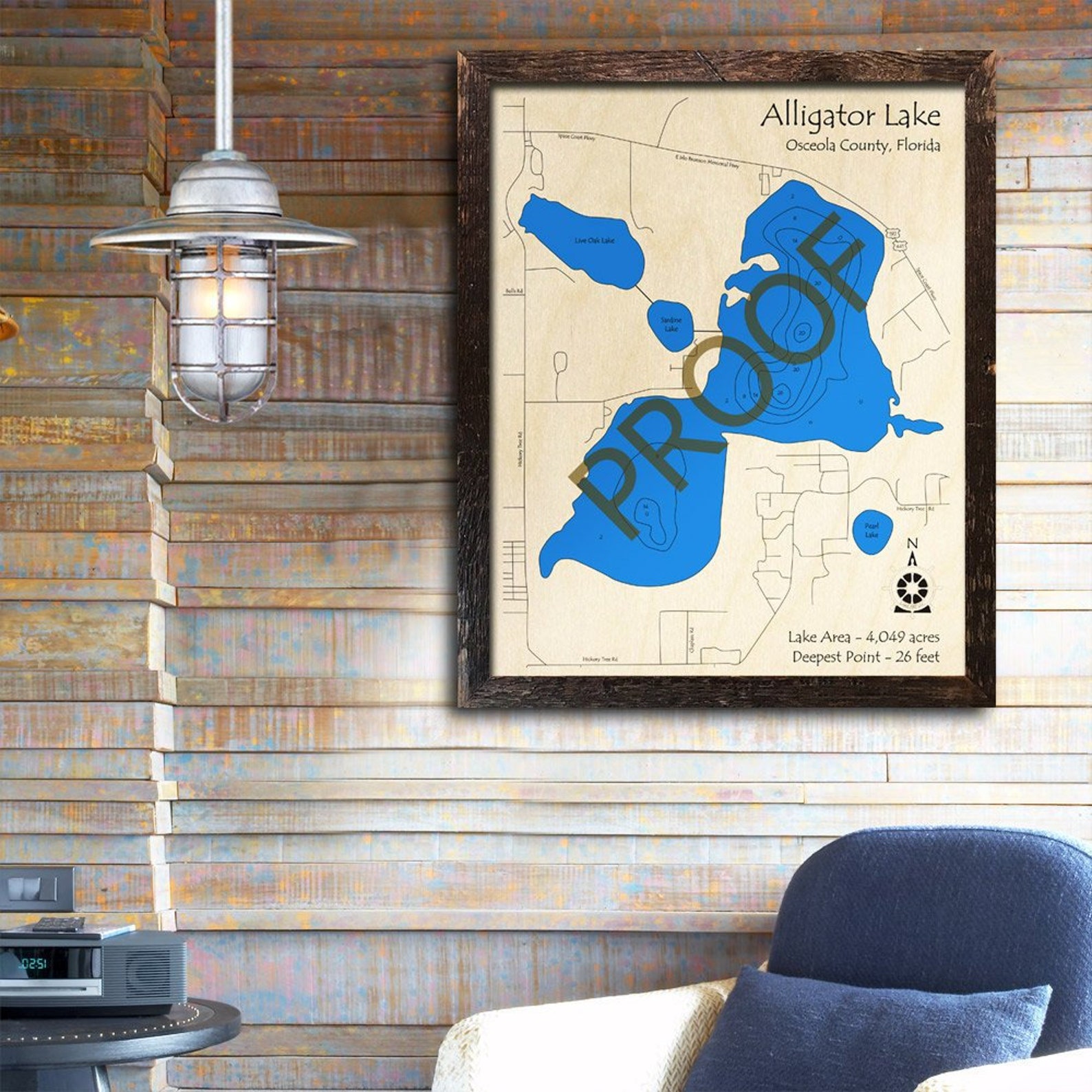 Alligator Lake Florida 3D Wood Map Cabin Decor Lake House - Etsy