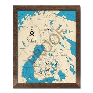 Suomi, Finland 3D Wood Map | Layered Nautical Wood Chart | Custom ...