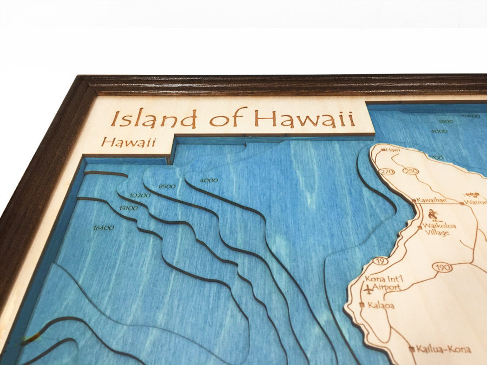 Island of Hawaii 3D Laser-cut Wood Map 3D Wood Map of Hawaii - Etsy