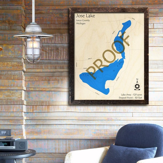 Jose Lake Michigan 3D Wood Map Cabin Decor Lake House - Etsy