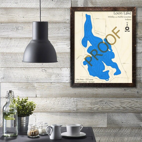Loon Lake Indiana 3D Wood Map Cabin Decor Lake House - Etsy