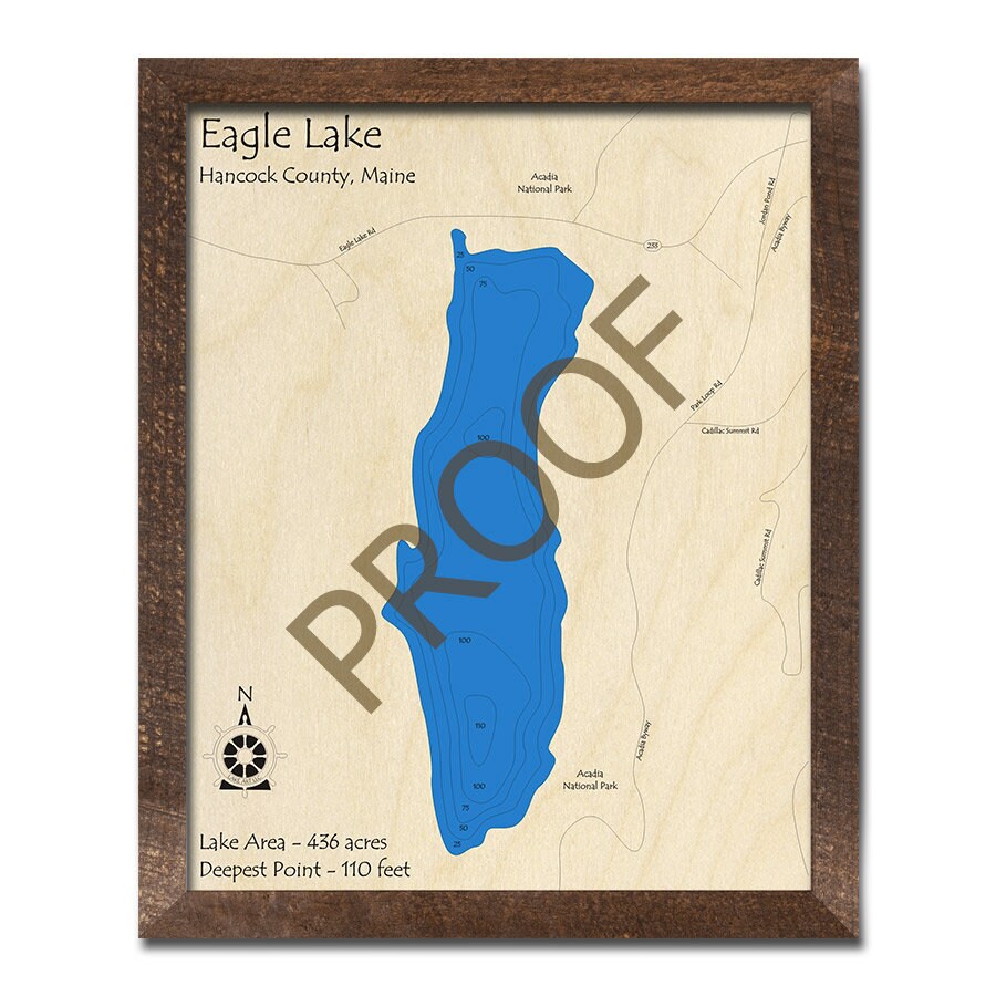 Eagle Lake Maine 3D Wood Map Custom Nautical Map Unique | Etsy