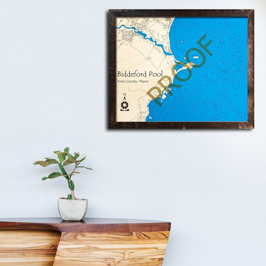 Biddeford Pool - Hills Beach - Ferry Beach, Maine 3D Wood Map | Beach ...