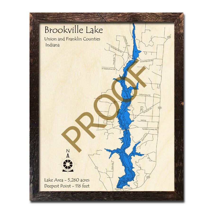Brookville Lake Indiana 3D Wood Map Cabin Decor Lake - Etsy