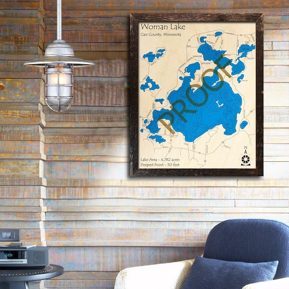 Woman Lake Minnesota 3D Wood Map Cabin Decor Lake House - Etsy