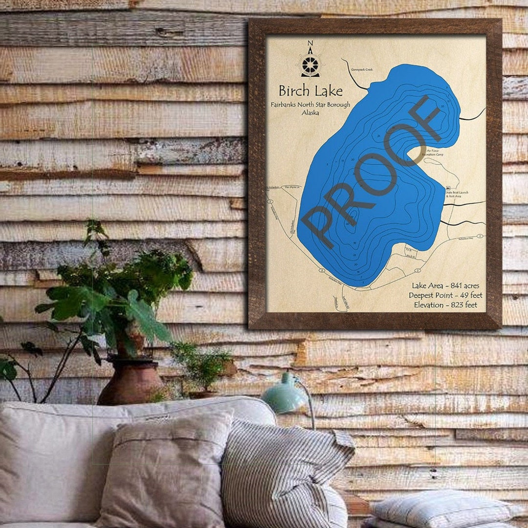 Big Lake, Alaska 3D Wood Map | 3D Depth Map, Cabin Decor, Alaska Wood ...