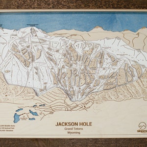 Jackson Hole Ski Resort Map Wooden Wall Art, Gifts for Skiers, Ski ...