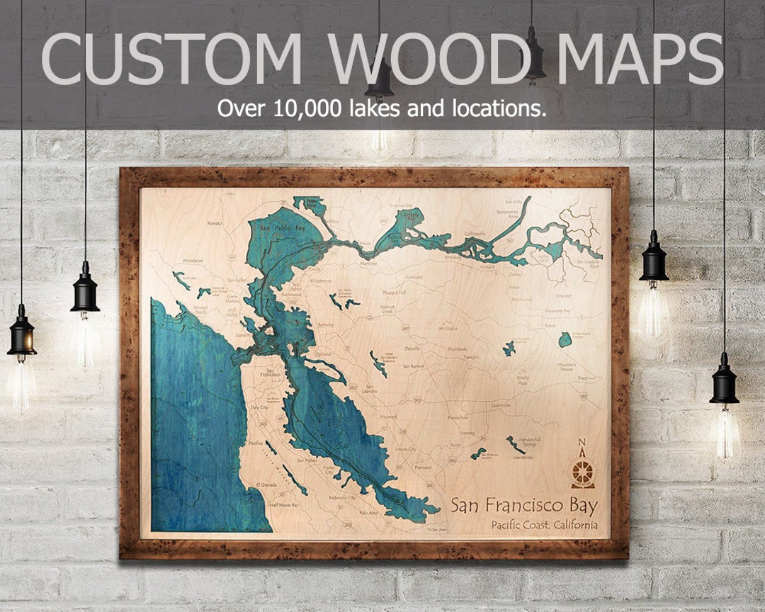 Custom Lake Maps 3D Wood Maps Choose From 10000 Lakes - Etsy