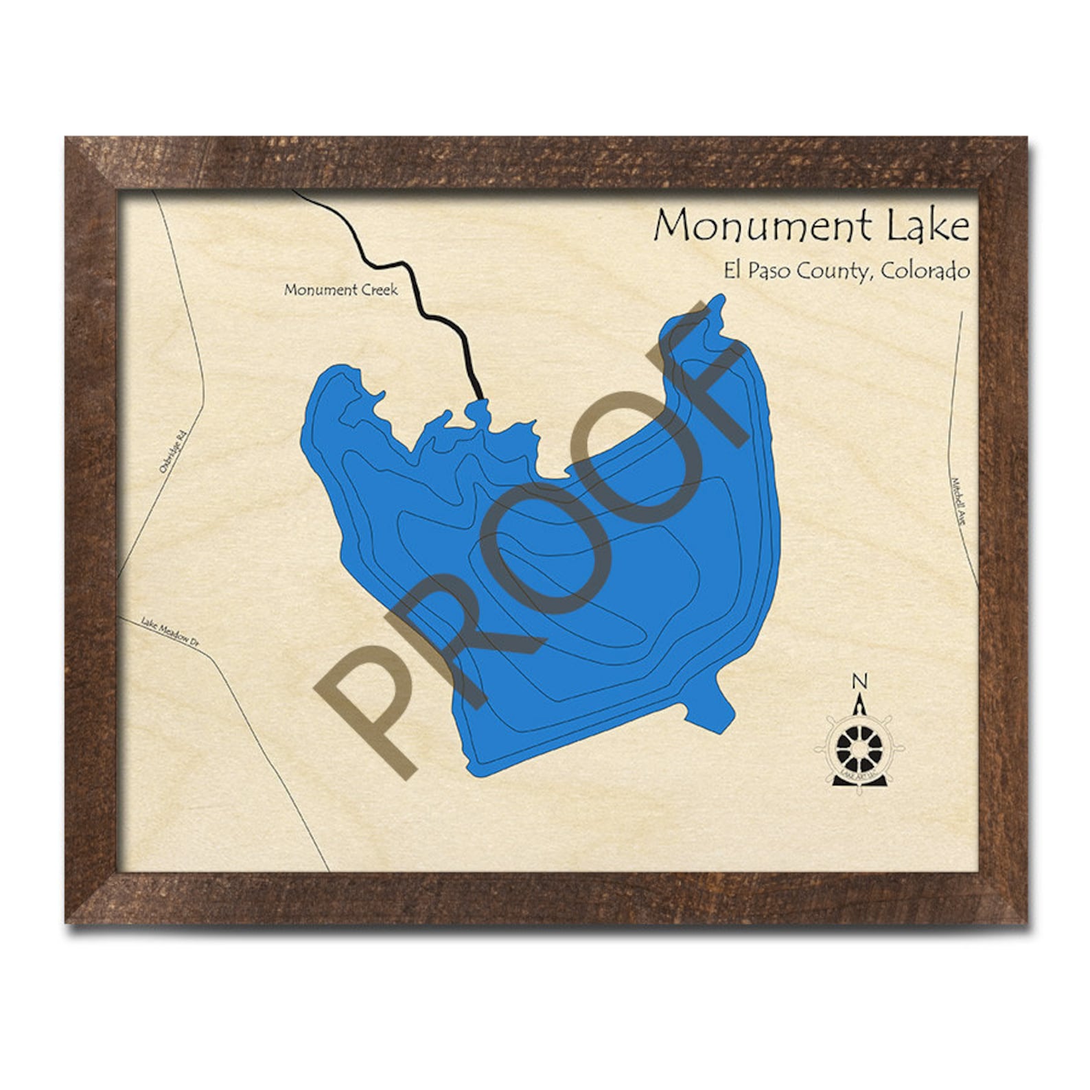 Monument Lake CO 3D Wood Map Custom Nautical Chart Cabin - Etsy