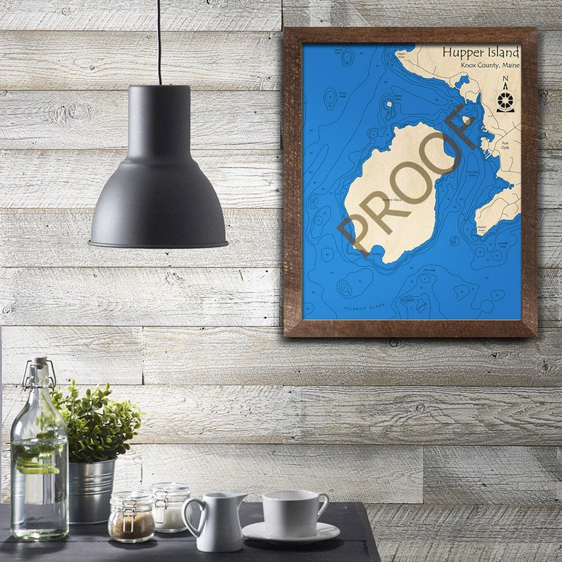 Hupper Island Maine 3D Wood Map Custom Nautical Map Unique - Etsy