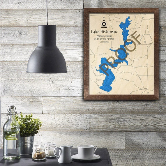 Lake Bistineau Louisiana 3D Wood Map Custom Nautical Map | Etsy