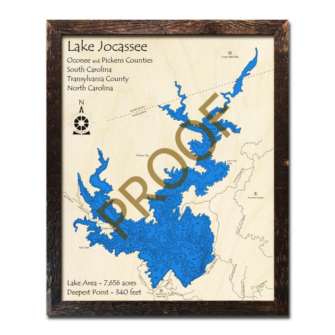 Wooden Lake Jocassee Map Scnc 3d Wood Map Lake House Décor Cabin Decor Nautical Decor Map Art