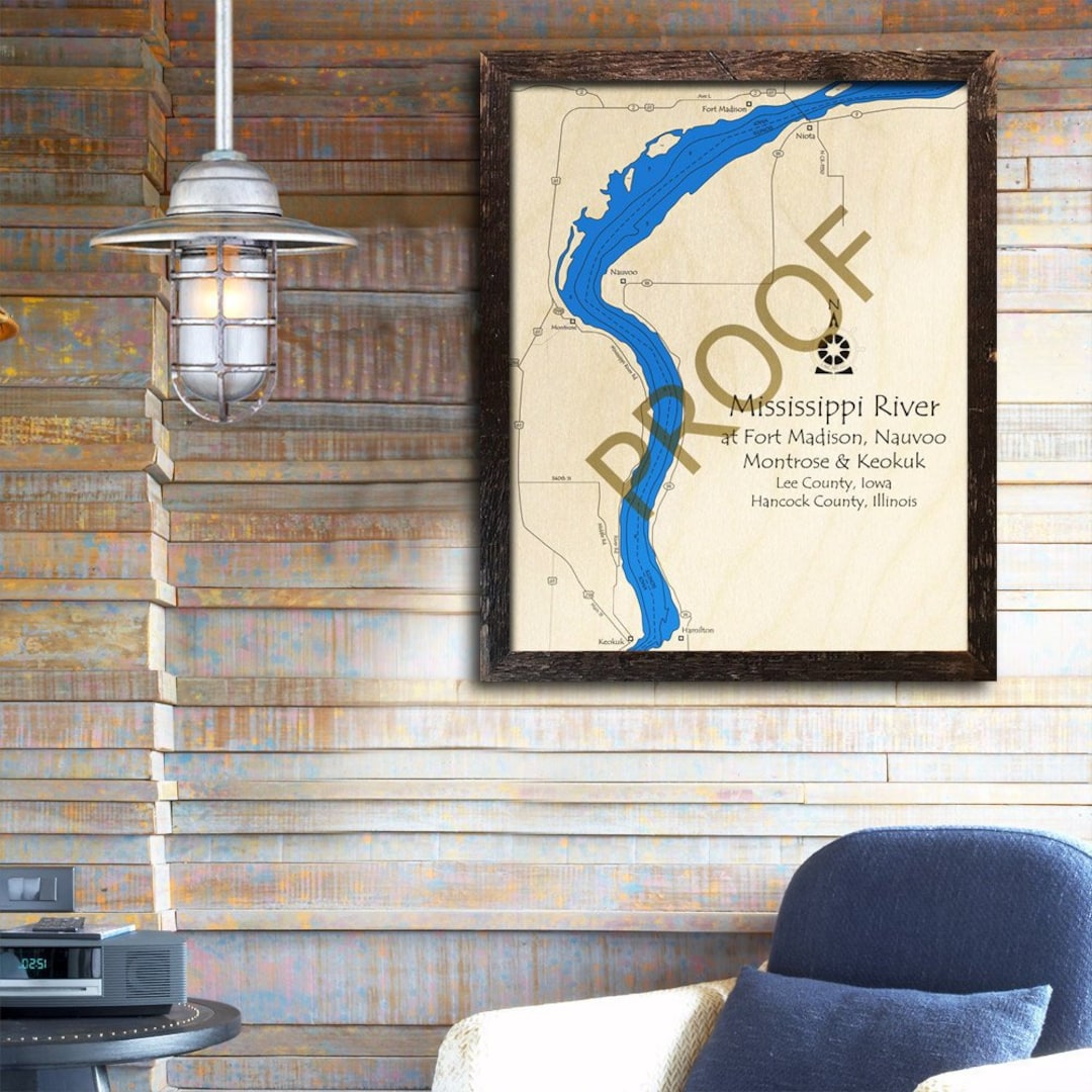 Mississippi River 3D Wood Map | Cabin Decor - Lake House Décor ...