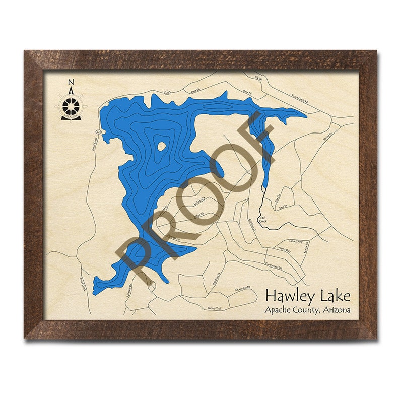 Hawley Lake AZ 3D Wood Map 3D Depth Map Cabin Decor Lake - Etsy